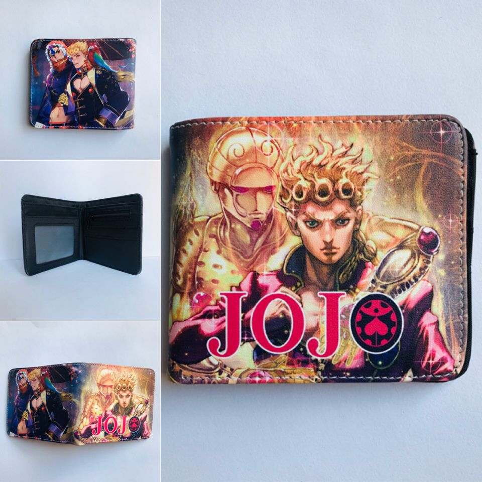 JoJo's Bizarre Adventure Cartoon Colorful Coin Purse Bifold PU Anime ...