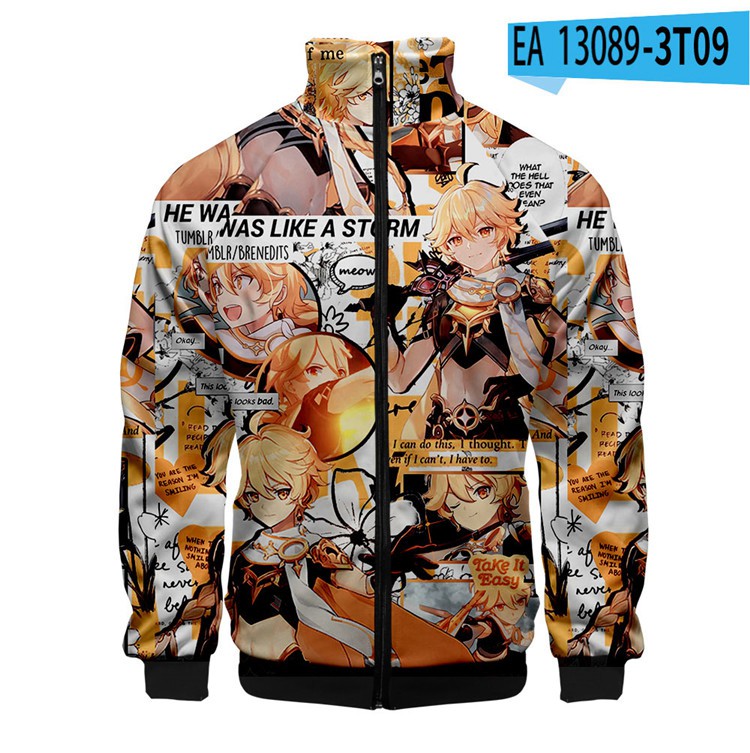 9 Styles Genshin Impact Cosplay 3D Digital Print Anime Jacket