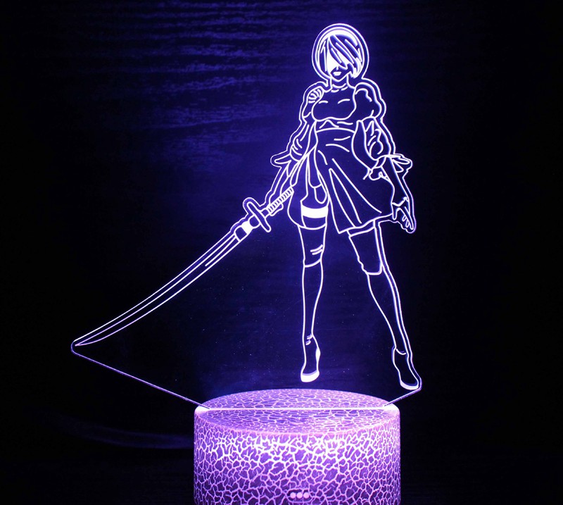 2 Styles 2 Different Bases NieR: Automata Anime 3D Nightlight with ...