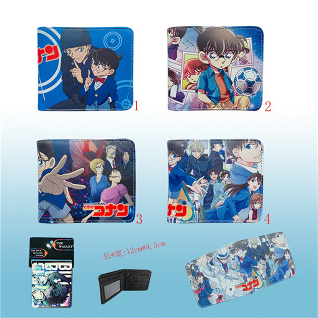 4 Styles Detective Conan Cosplay Cartoon Character Anime Pu Wallet Purse