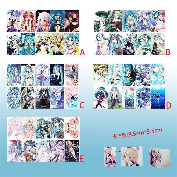 5 Styles 10 PCS/SET Hatsune Miku Anime Card Stickers