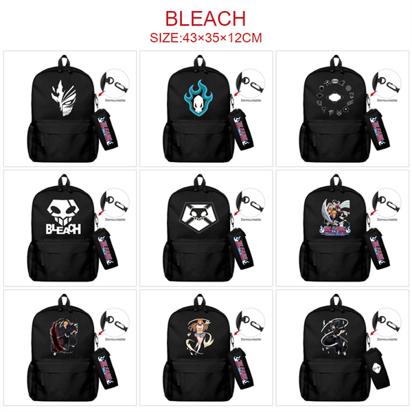 3 Colors 33 Styles Bleach Canvas Anime Backpack Bag+Pencil Bag Set