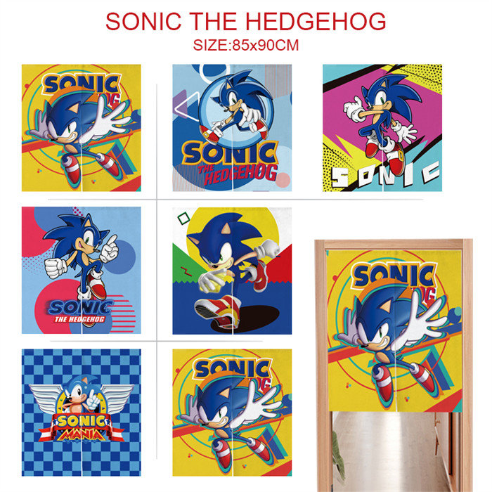 6 Styles 85*90CM Sonic the Hedgehog Cartoon Color Printing Anime Door ...