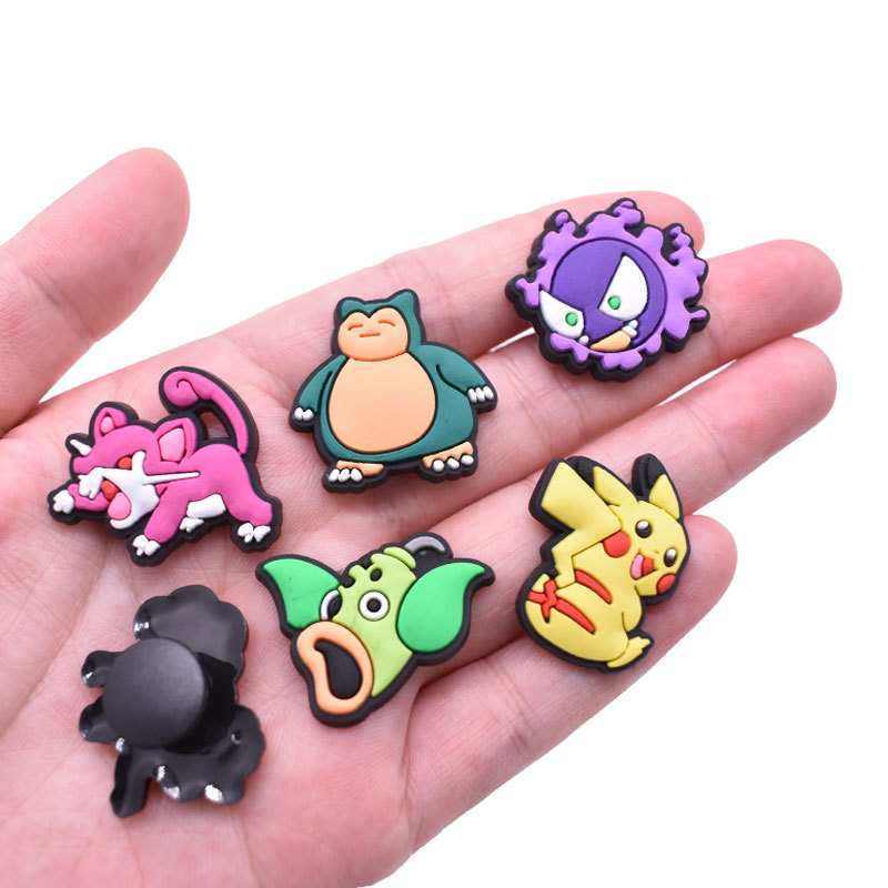 10 Styles Pokemon Cartoon Decorative Buckle PVC Rubber Shoe Anime Sticker