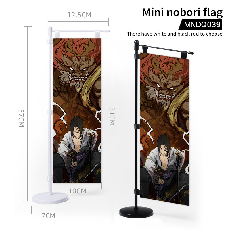 3 Styles Naruto Satin Material Decorative Anime Mini Flag