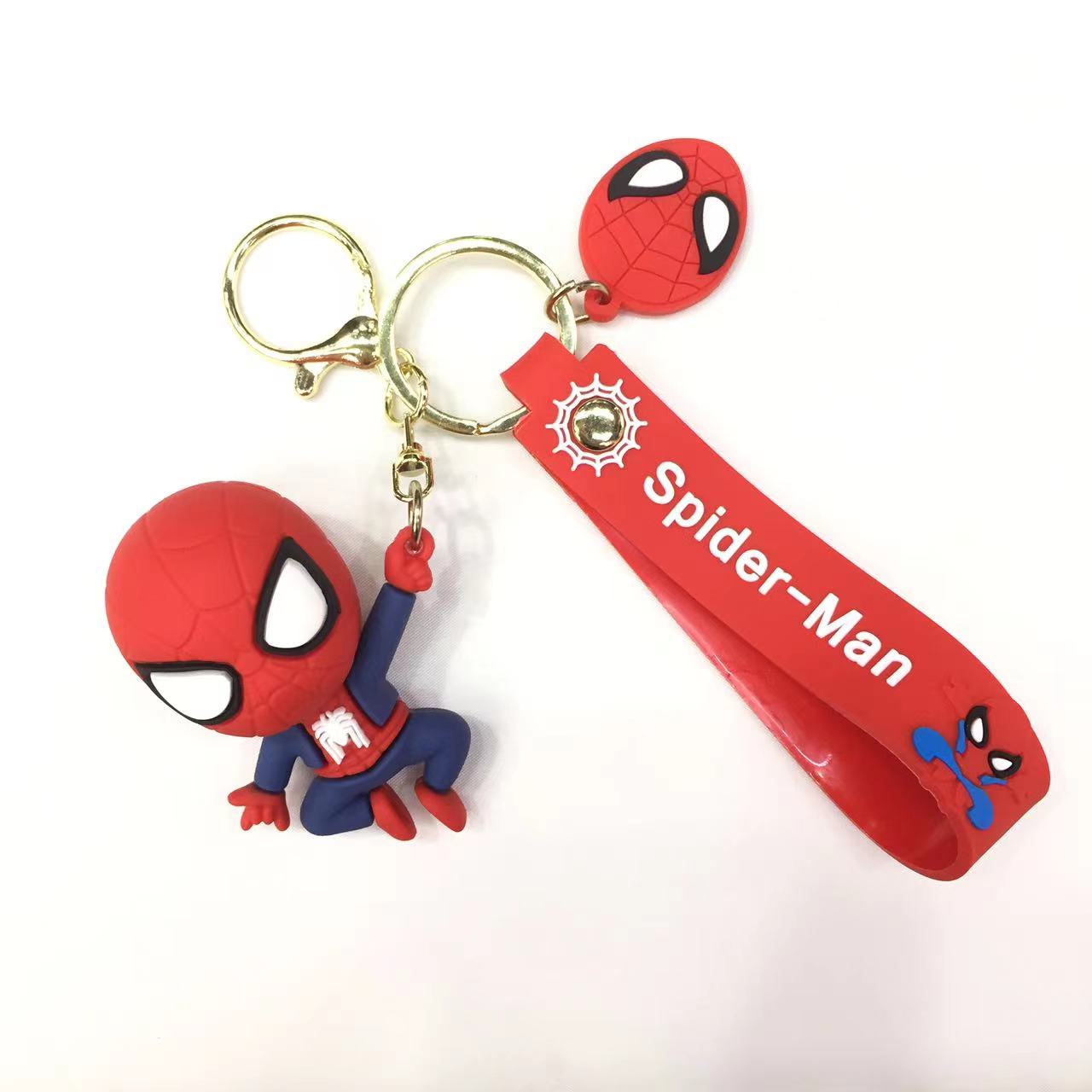 4 Styles Spider Man Anime PVC Figure Keychain