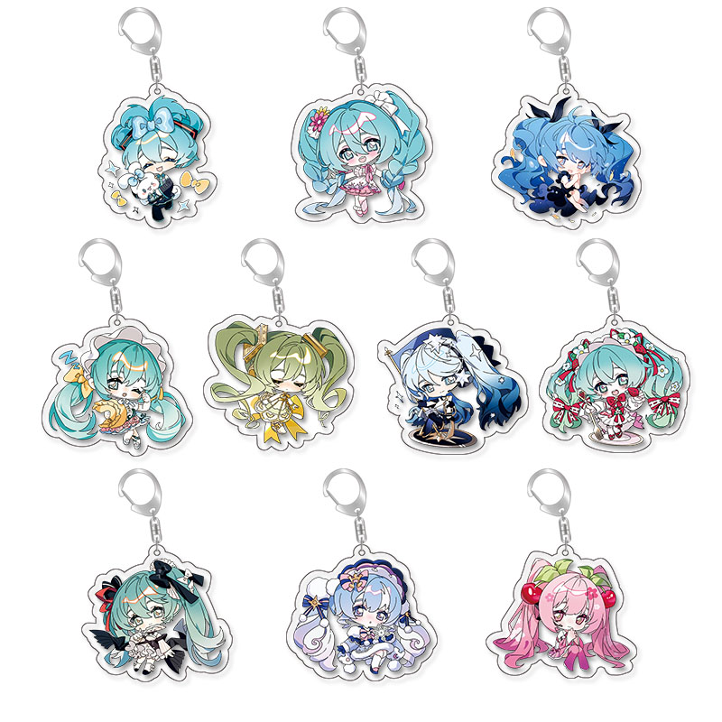 10 Styles Hatsune Miku Cartoon Acrylic Anime Keychain