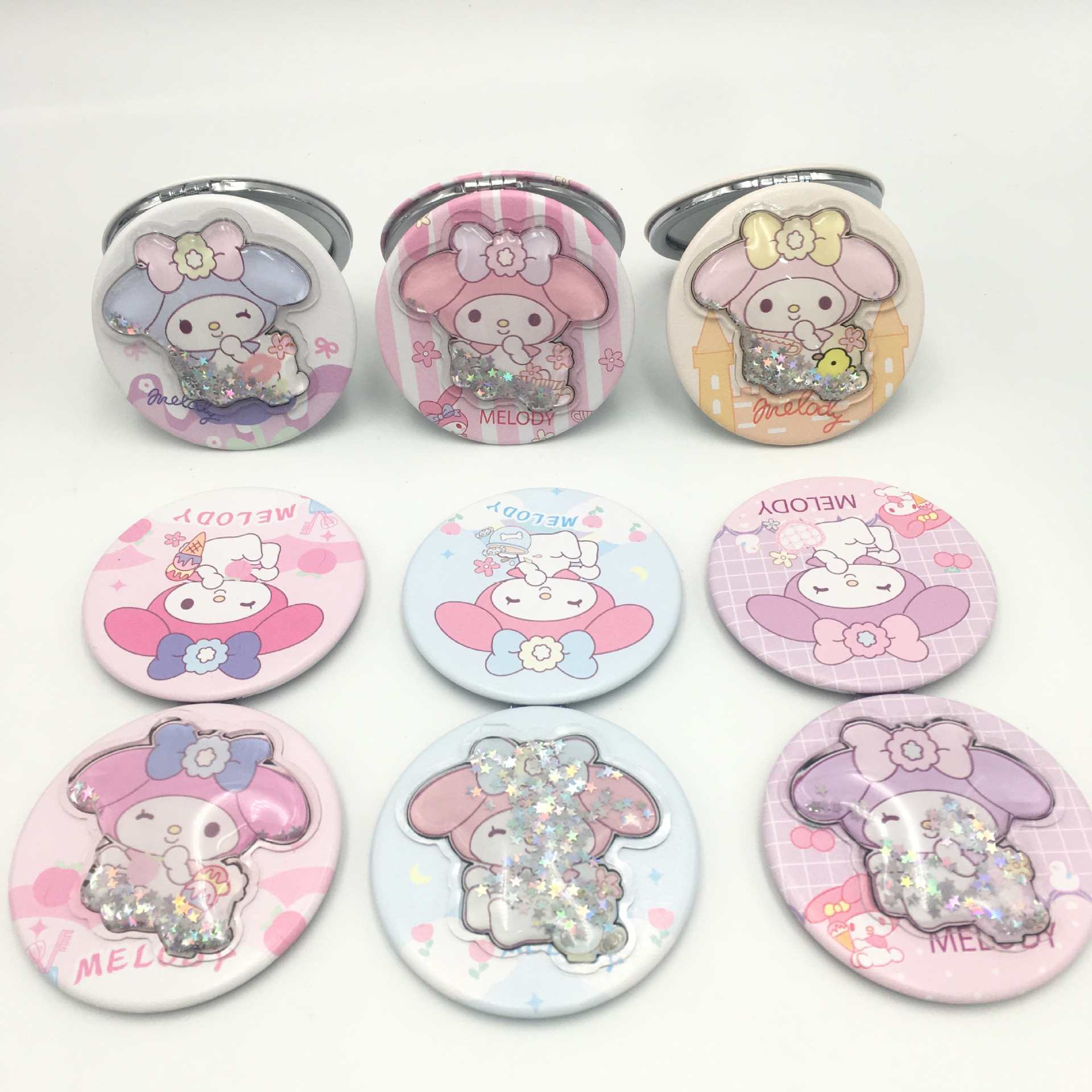 4 Styles 12PCS/SET Sanrio Kuromi My Melody Cinnamoroll Anime Mirror