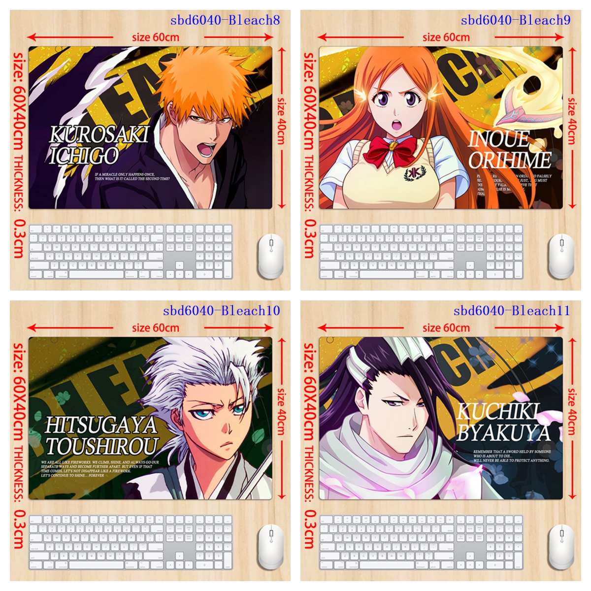 5 Styles Bleach Cartoon Anime Mouse Pad