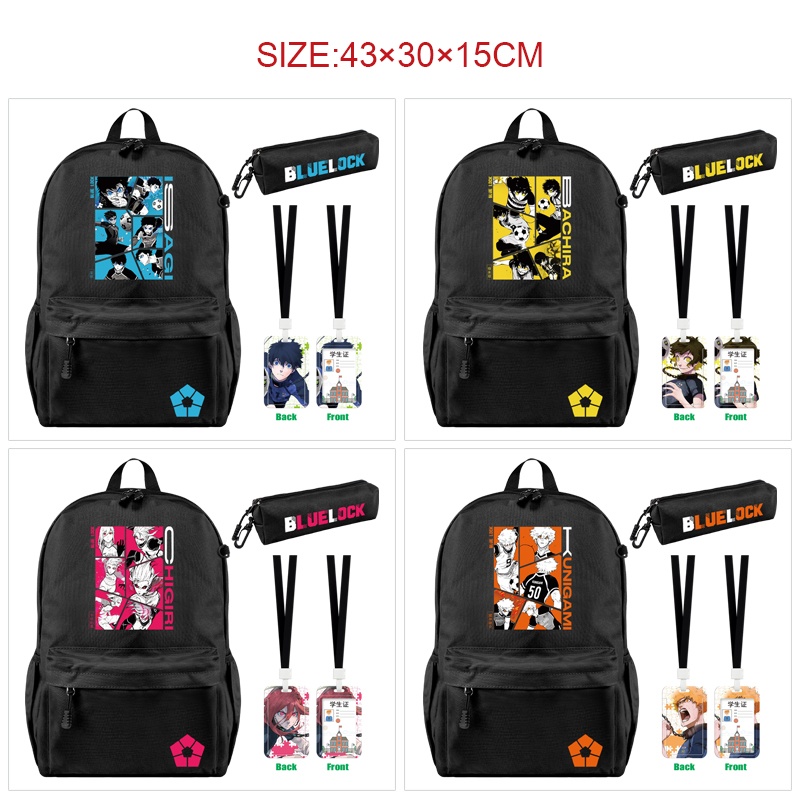 10 Styles Blue Lock Cartoon Canvas Anime Backpack+Card Holder Bag ...