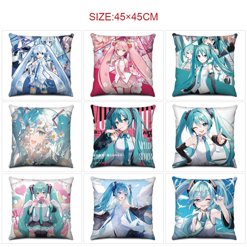 45*45cm 13 Styles Hatsune Miku Cartoon Two Sides Anime Pillow