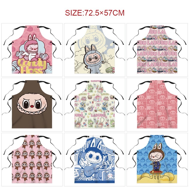9 Styles Labubu Cartoon Household Anime Apron