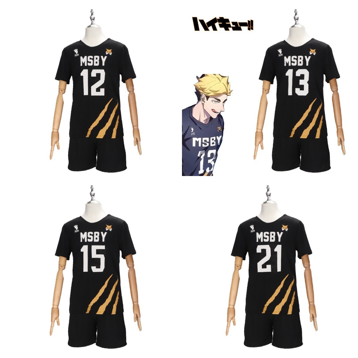 4 Styles Haikyuu Cartoon Anime Short Sleeves Suit Clothes