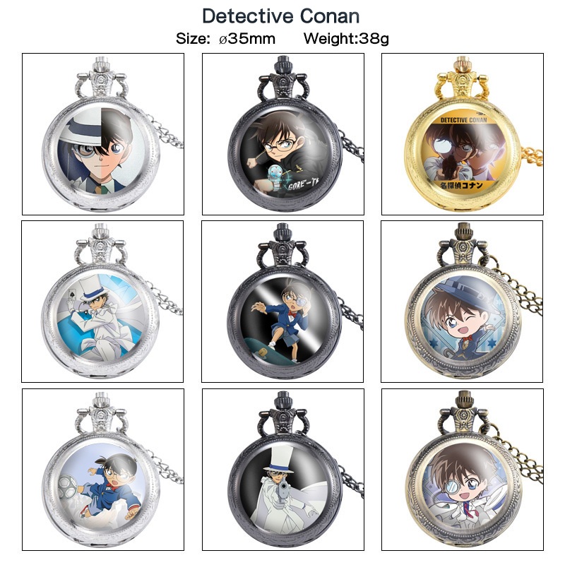 25 Styles Detective Conan Cartoon Rotational Anime Small Necklace ...