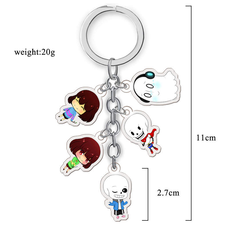 2 Styles Undertale Anime Multiple Dropped Acrylic Keychain