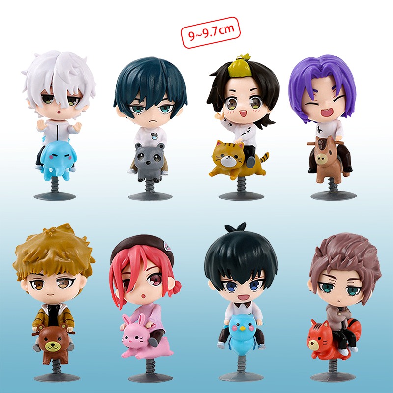 8pcs/set 9-9.7cm Blue Lock Cartoon Anime PVC Figures