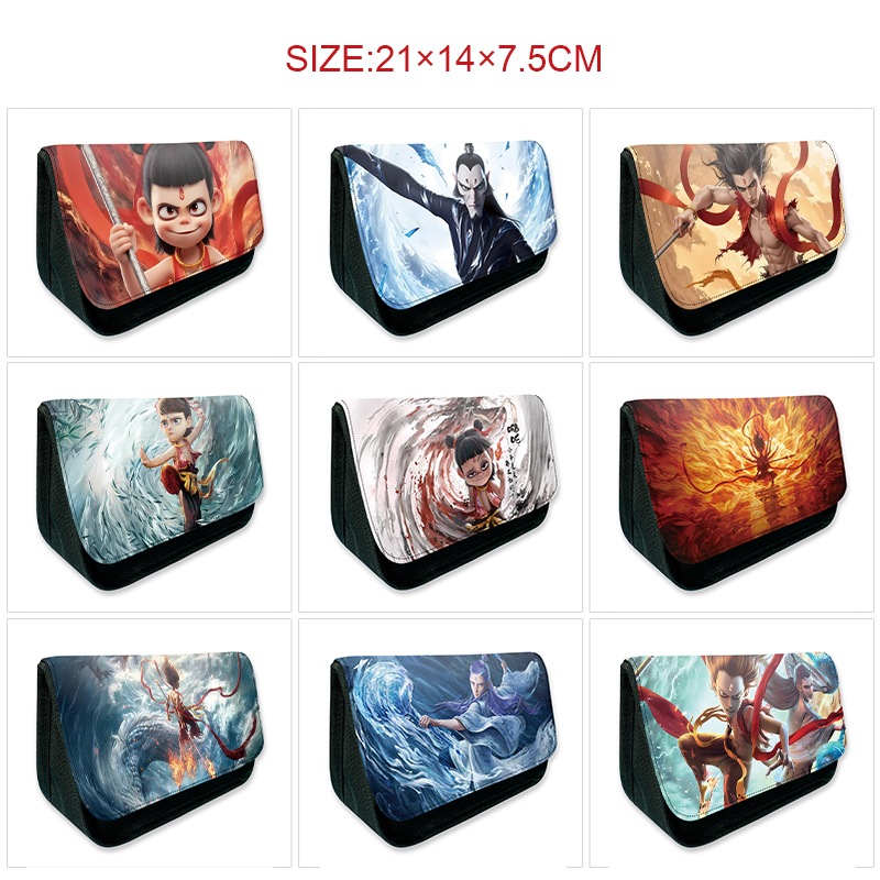 10 Styles Ne Zha Cartoon Pattern Pencil Case Anime Pencil Bag