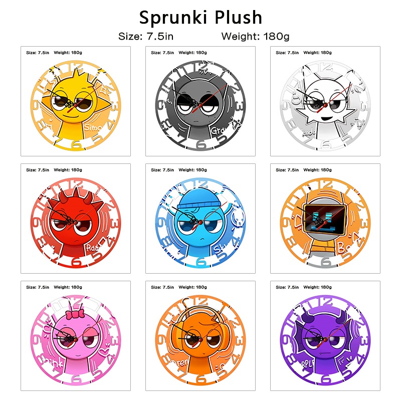 （With Light）15 Styles Incredibox Sprunki Toy Cartoon Anime Clock