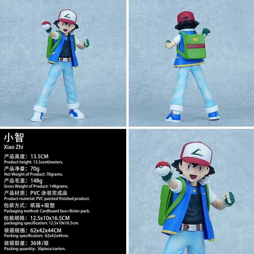 13.5cm Pokemon Ash Ketchum Cartoon Anime PVC Figure Toy
