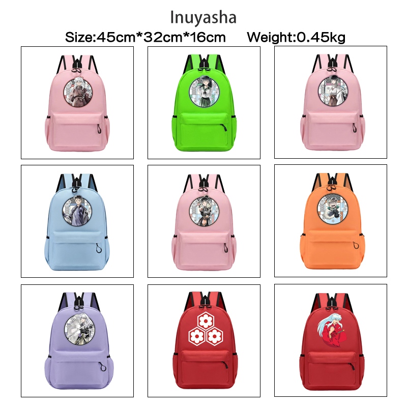 9 Styles Inuyasha Cartoon Anime Backpack Bag