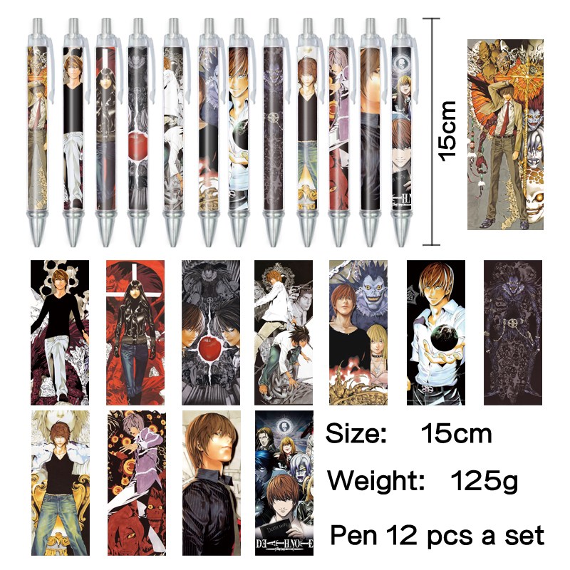 12pcs/set 2 Styles Death Note Cartoon Anime Pen Stationery