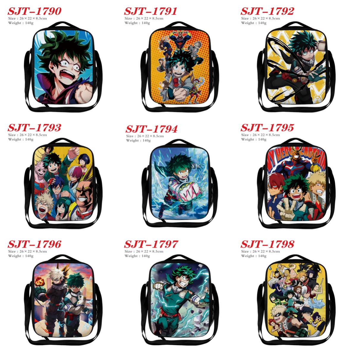 10 Styles My Hero Academia Cartoon Cosplay Anime Lunch Bag