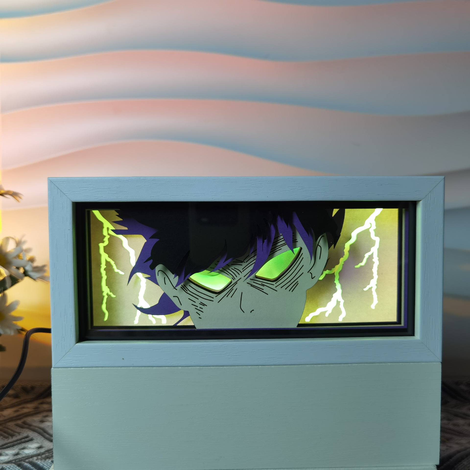 Mob Psycho 100 Wood Frame Anime Paper Sculpture Lamp 3D Anime ...