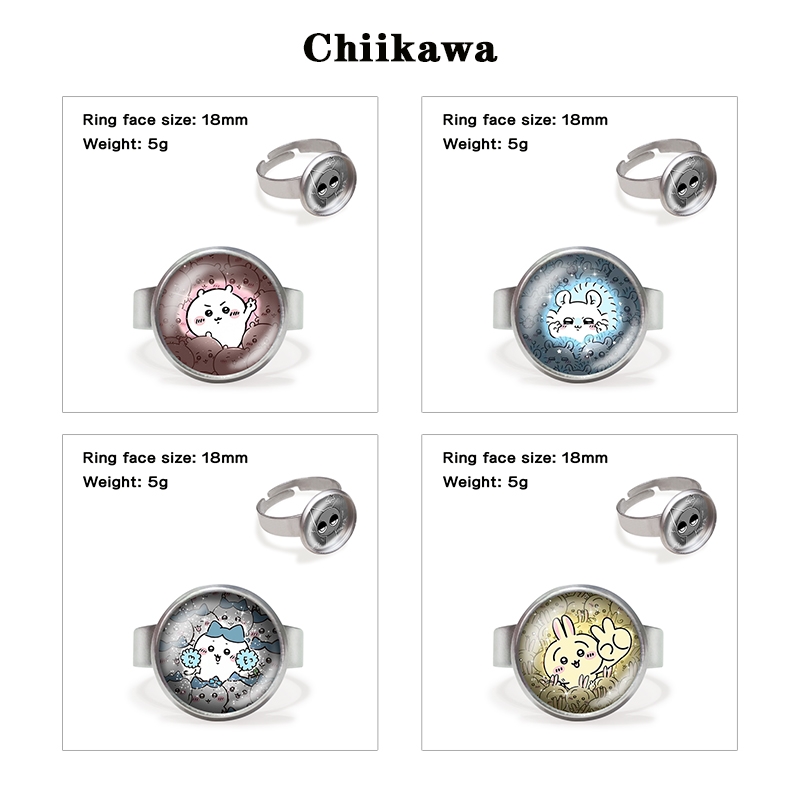 7 Styles Chiikawa Cartoon Anime Alloy Ring