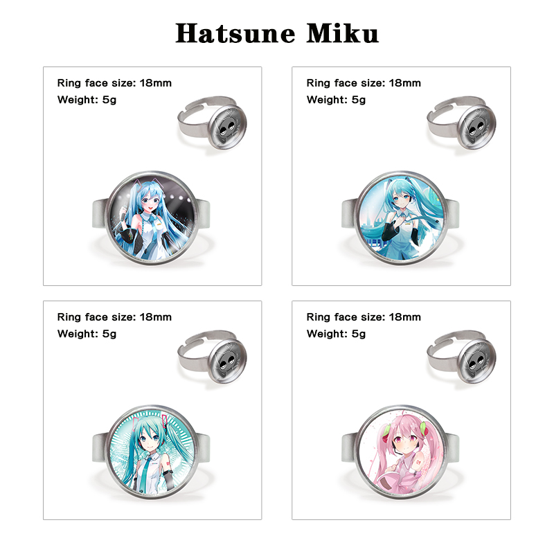 9 Styles Hatsune Miku Cartoon Anime Alloy Ring