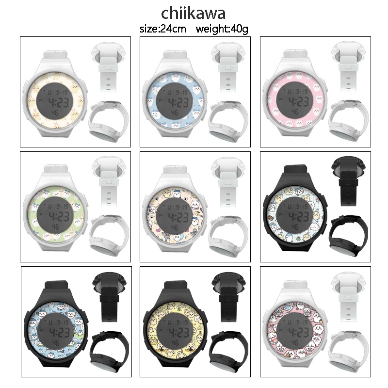 (with Light) 14 Styles Chiikawa Cartoon Clock Anime Watch