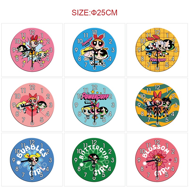 11 Styles The Powerpuff Girls Cartoon Decoration Anime Wall Clock