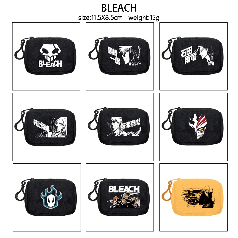9 Styles Bleach Cartoon Plush Anime Coin Purse